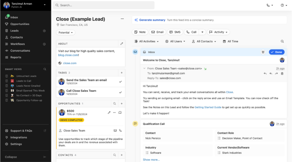 How to Use Close CRM: Step-by-Step Guide in 2025